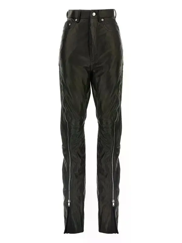 Rick Owens Bolan Banana High-waisted Leather Trousers - Black