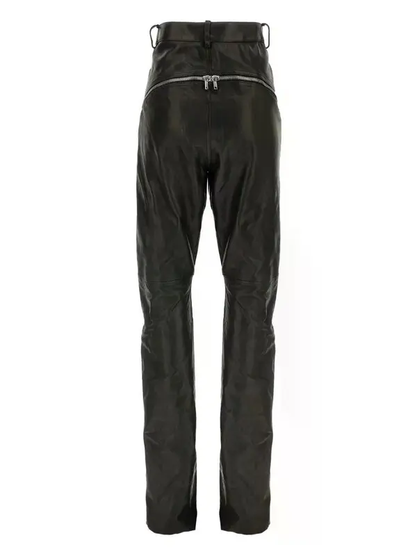 Rick Owens Bolan Banana High-waisted Leather Trousers - Black