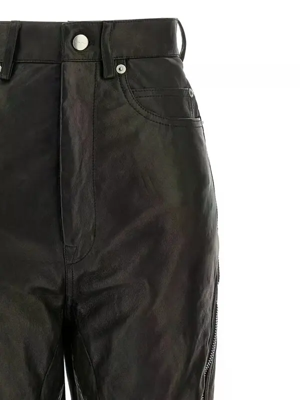 Rick Owens Bolan Banana High-waisted Leather Trousers - Black
