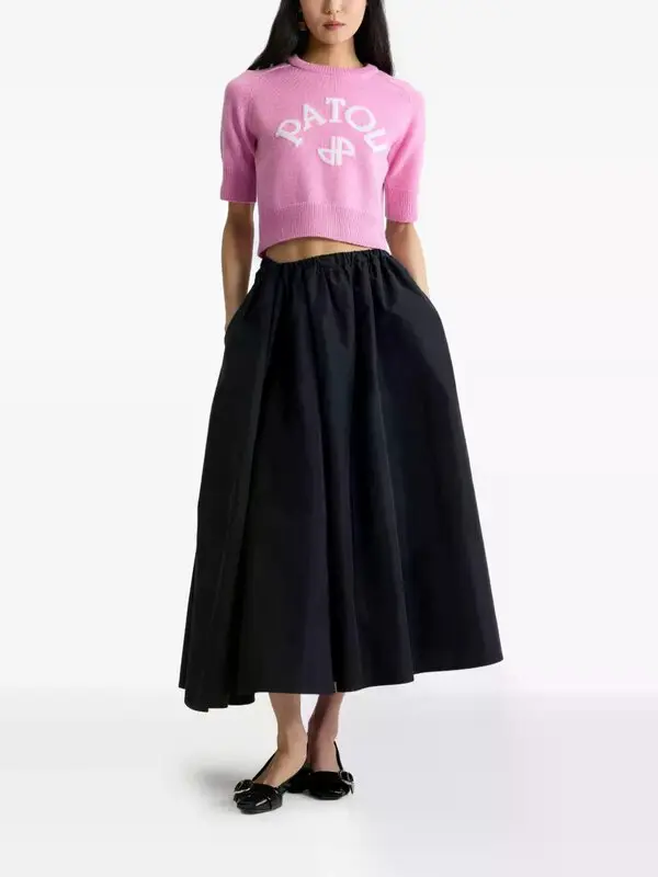PATOU Asymmetric Midi Skirt - Black