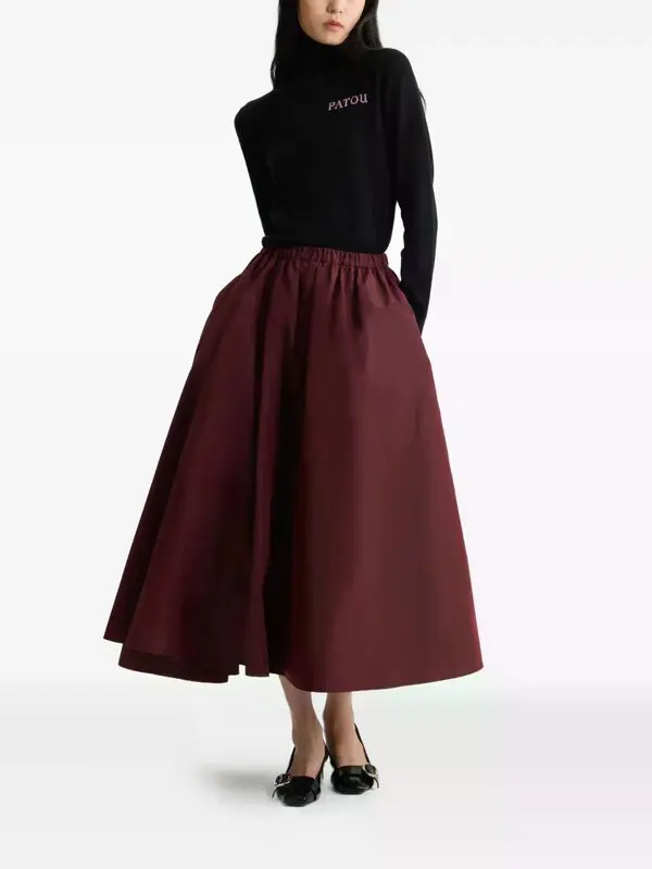 PATOU Faille Midi Skirt - Brown