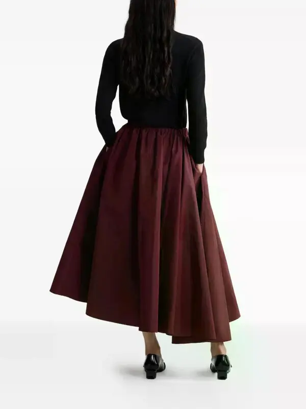 PATOU Faille Midi Skirt - Brown