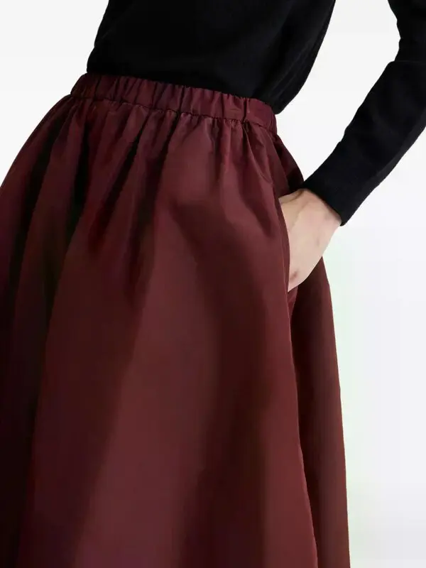PATOU Faille Midi Skirt - Brown