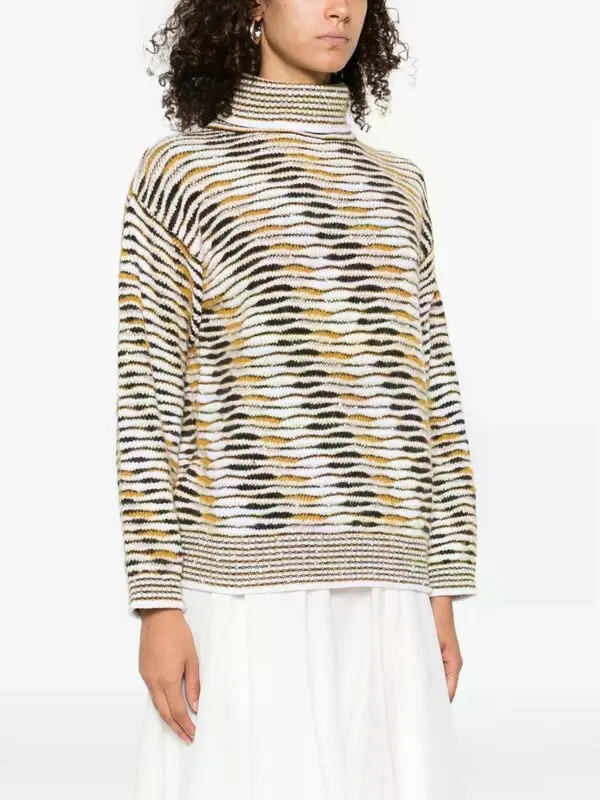 Missoni High-neck Flame-pattern Sweater - Yellow