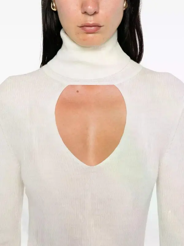 P.a.r.o.s.h Cut-out Wool Sweater - Neutrals