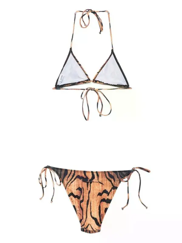 JEAN PAUL GAULTIER Tiger-print Triangle Bikini