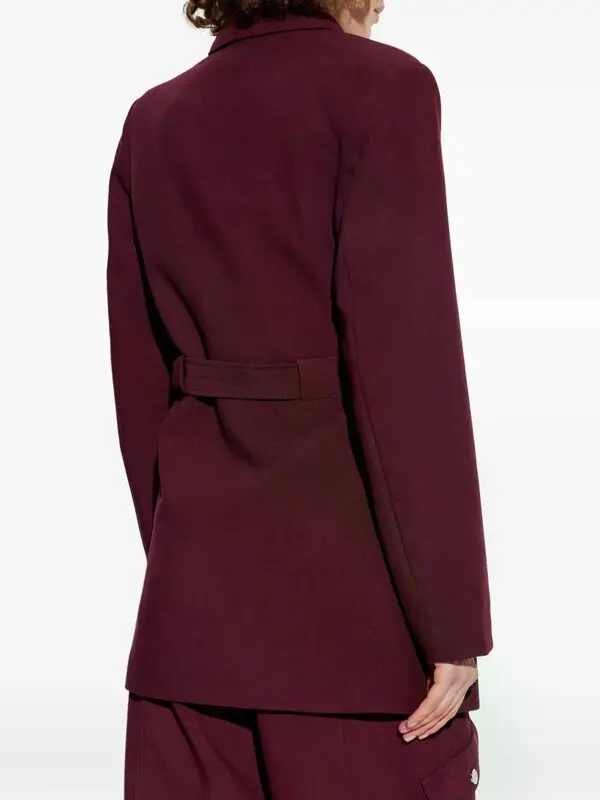 GANNI Belted-waist Blazer - Red