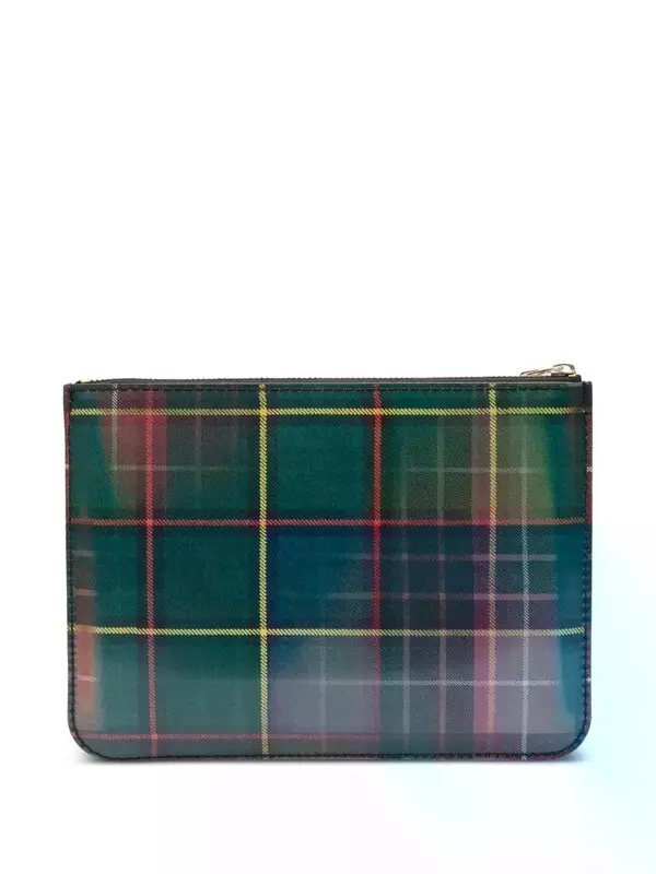 Comme Des Garçons Plaid-pattern Wallet - Red