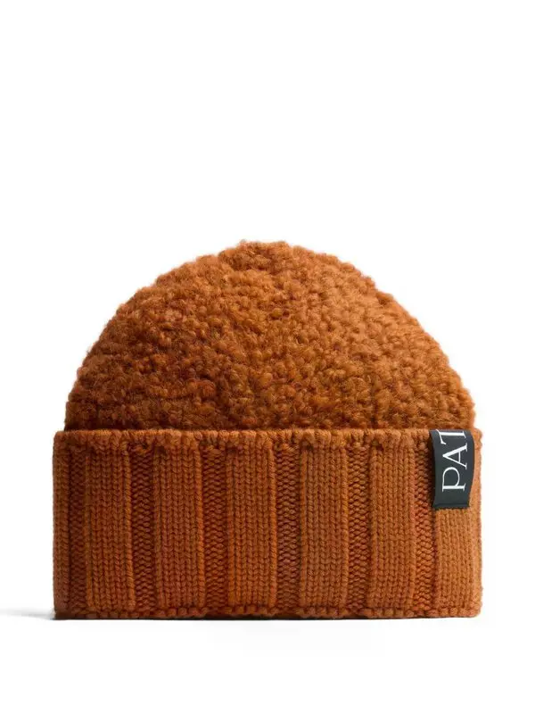 Patou Bouclé Ribbed Beanie - Brown