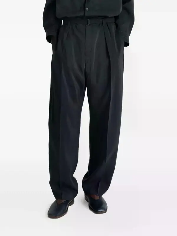 LEMAIRE BELTED PLEATED ブラック ベルト付きパンツ