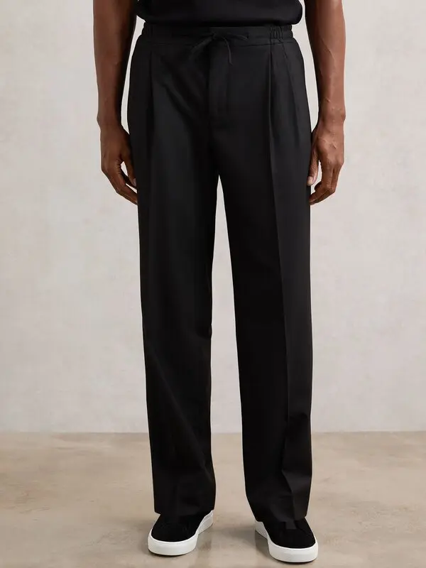REISS Arden Wide Leg Pleated Trousers