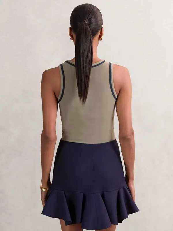 REISS Stretch-cotton Jersey Tipped Vest