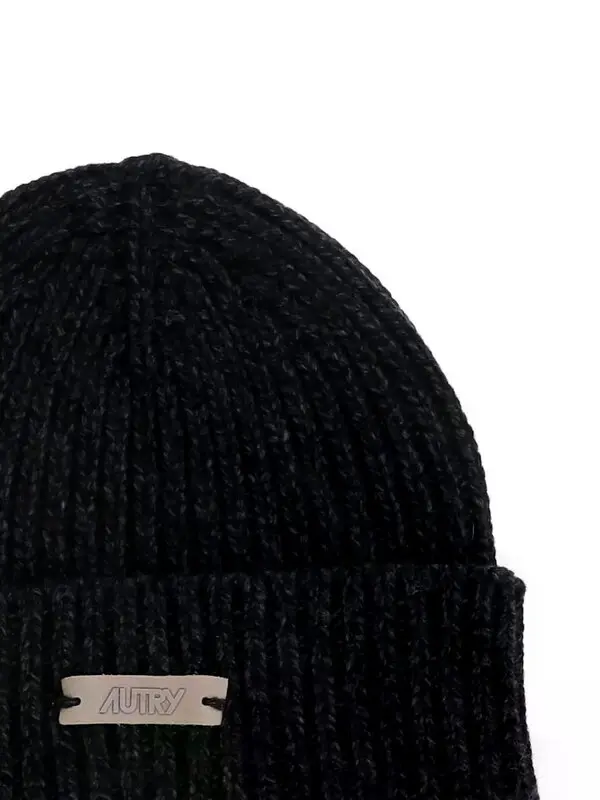 AUTRY Ribbed Knit Beanie - Black