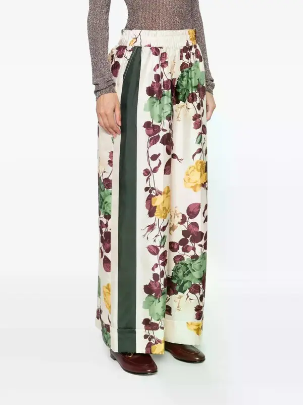 P.a.r.o.s.h Floral-print Wide Leg Trousers