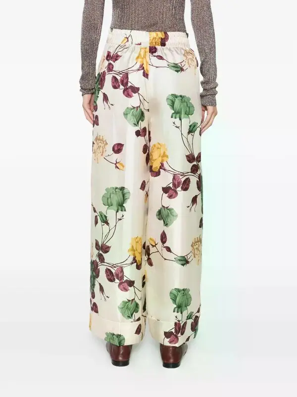 P.a.r.o.s.h Floral-print Wide Leg Trousers
