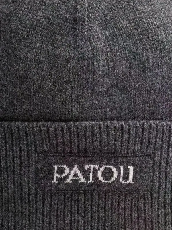 PATOU Logo-patch Beanie Hat - Grey