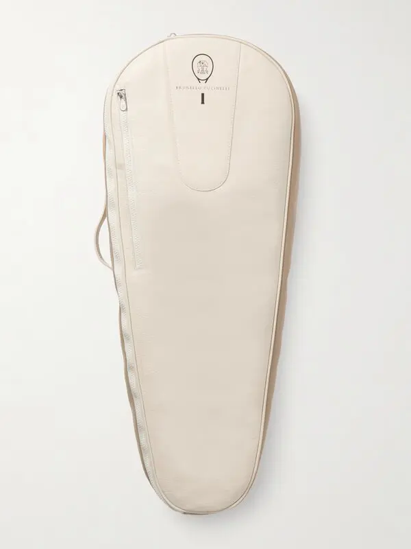 Brunello Cucinelli Leather And Mesh Tennis Racket Bag