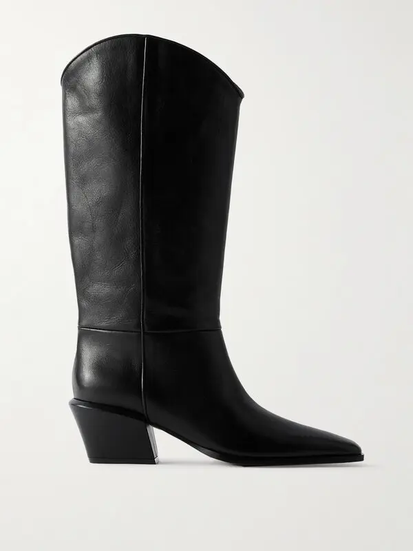 Paris Texas Bettina Leather Cowboy Boots - Black