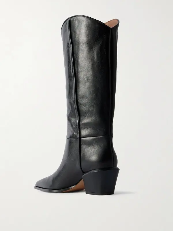 Paris Texas Bettina Leather Cowboy Boots - Black