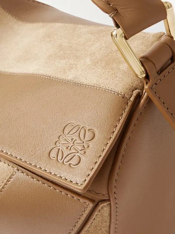 Loewe Puzzle Small Leather And Suede Shoulder Bag - Brown