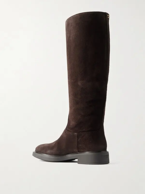 GIANVITO ROSSI Ascott 20 Suede Knee High Boots - Brown
