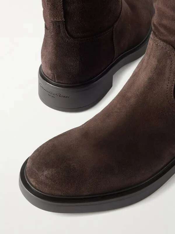 GIANVITO ROSSI Ascott 20 Suede Knee High Boots - Brown