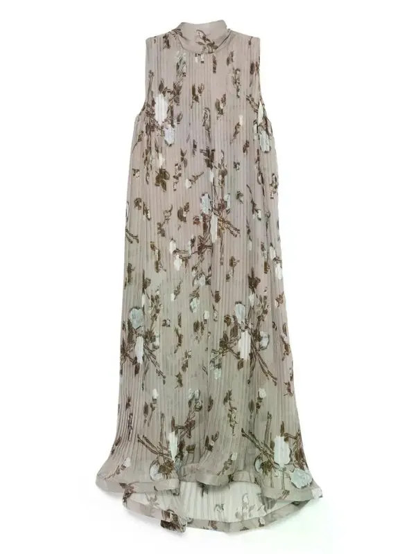 P.a.r.o.s.h Pleated Floral-print Dress
