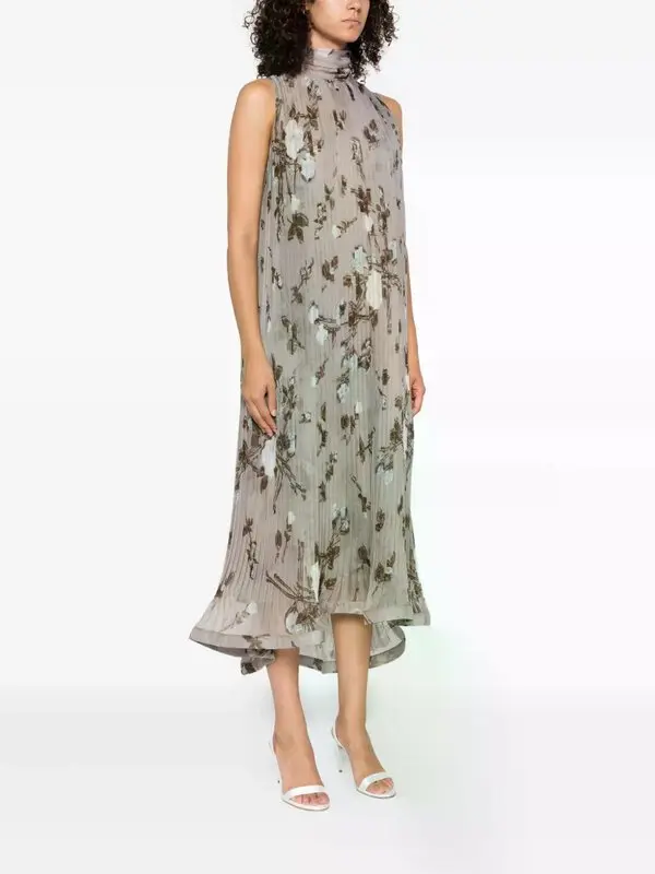P.a.r.o.s.h Pleated Floral-print Dress
