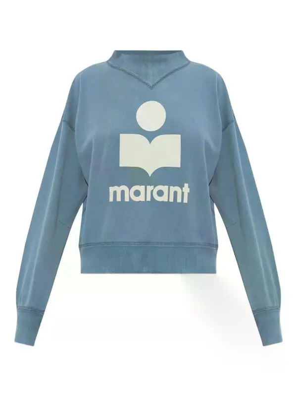 MARANT ETOILE Logo-print Cotton-blend Sweatshirt - Blue
