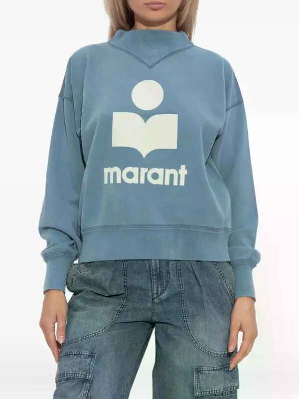MARANT ETOILE Logo-print Cotton-blend Sweatshirt - Blue