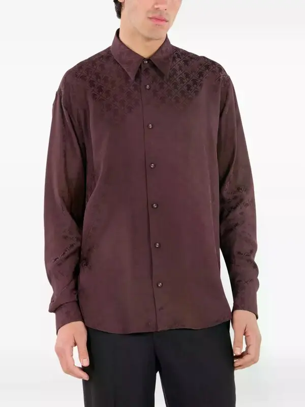 Roberto Cavalli Monogram-pattern Shirt - Purple