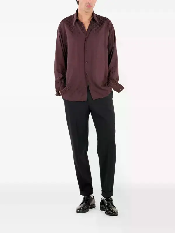 Roberto Cavalli Monogram-pattern Shirt - Purple