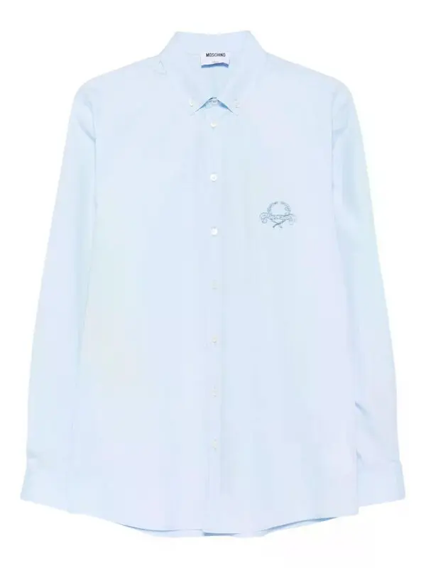 Moschino Logo-embroidered Long-sleeved Shirt