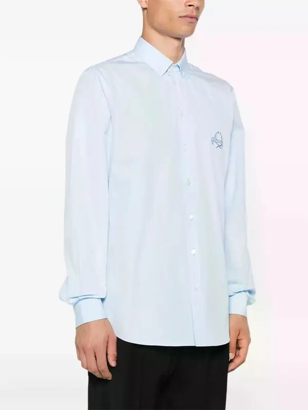 Moschino Logo-embroidered Long-sleeved Shirt