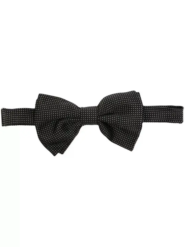 Tagliatore Polka-dot Print Silk Tie - Black
