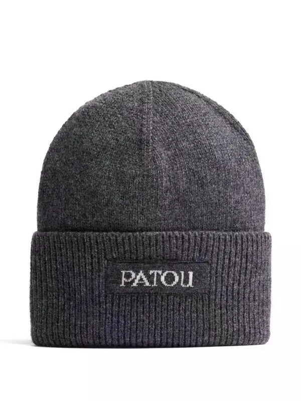 PATOU Logo-patch Beanie Hat - Grey