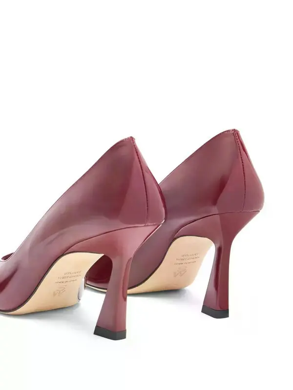 STUART WEITZMAN 85mm Vinnie Pointed-toe Patent-leather Pumps - Red
