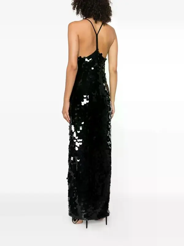 P.a.r.o.s.h Sequin Spaghetti-strap Maxi Dress
