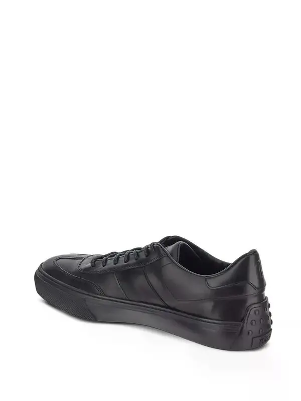 TOD'S Debossed Logo Leather Sneakers - Black