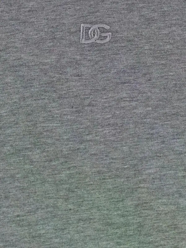 Dolce & Gabbana Crew-neck Logo-embroidered T-shirt - Grey