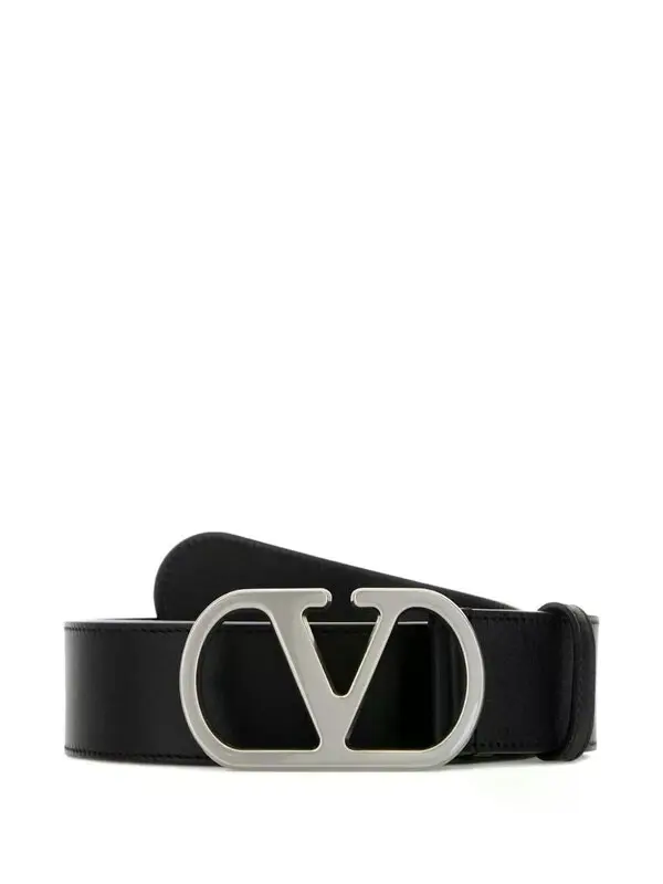 Valentino Garavani Vlogo Signature Leather Belt - Black