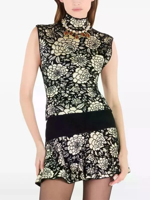 Roberto Cavalli Floral-motif High-neck Top