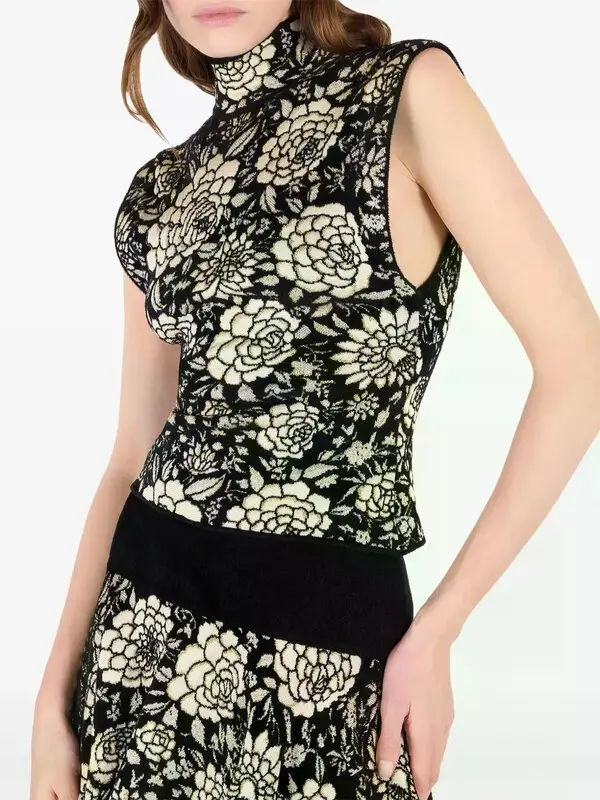 Roberto Cavalli Floral-motif High-neck Top