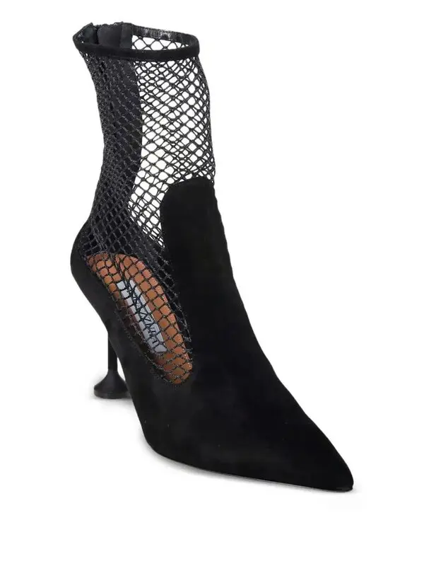 AQUAZZURA 85mm Mesh-insert Suede Pumps