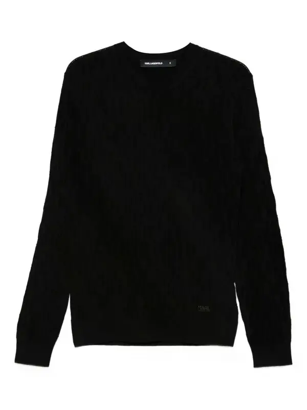 Karl Lagerfeld Cable-knit Cotton-blend Sweater
