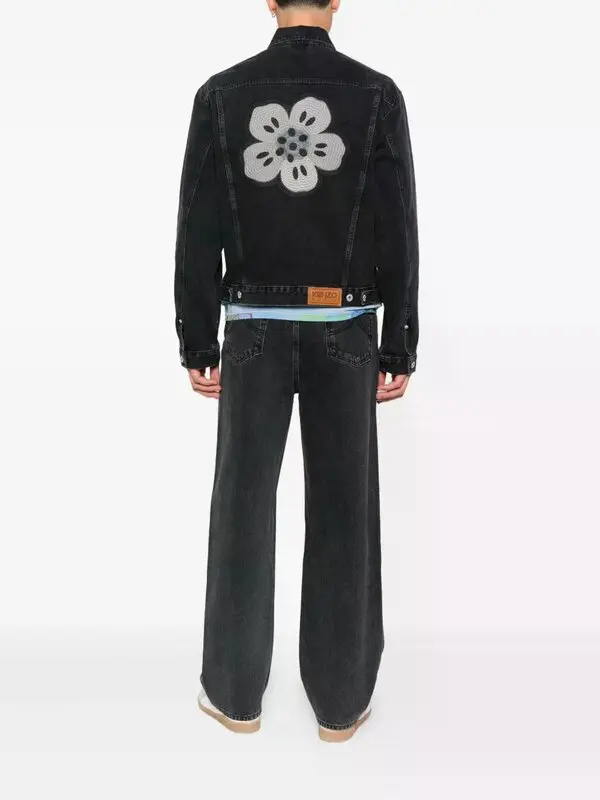 Kenzo Boke Flower Denim Trucker Jacket - Black