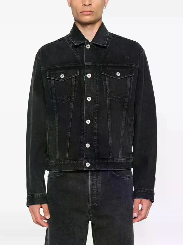 Kenzo Boke Flower Denim Trucker Jacket - Black