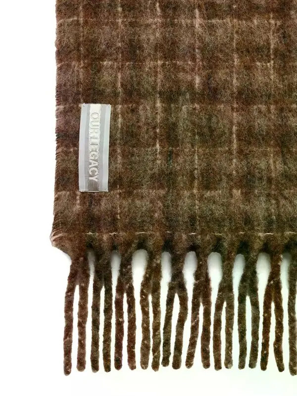 Our Legacy Checked Fringed Scarf - Brown