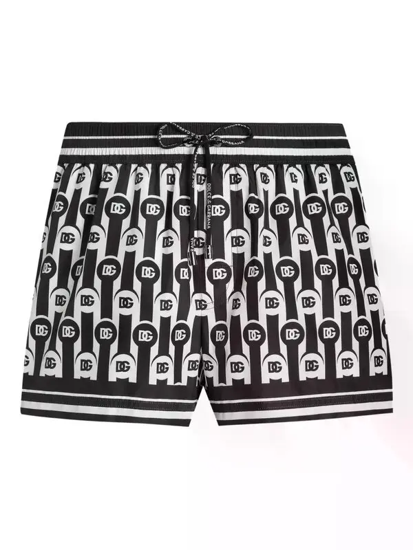 Dolce & Gabbana Logo-pattern Swim Shorts - Black