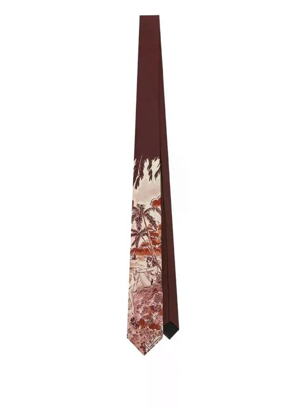 Dolce & Gabbana Pin-up Print Silk Tie - Red